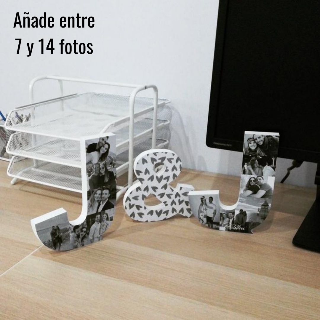 Pack 2 iniciales con fotografías + & o – Picletters - Números con ...